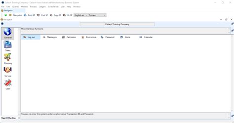 Caliach Vision Erp Getting Started Tutorial Finding Your Way Around