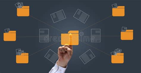 Concept Of Document Flow In The Company Transition To Paperless Technology Electronic Document