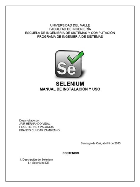 manual selenium pdf selenio software tecnologías de la información