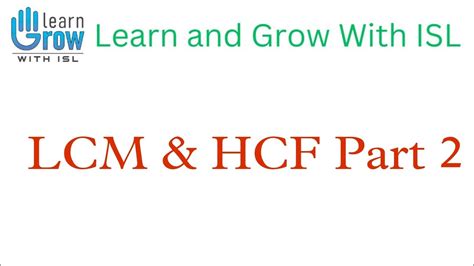 LCM HCF Part YouTube