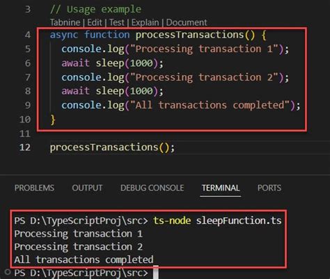 How To Implement Sleep Function In Typescript