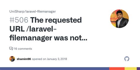 the requested url laravel filemanager was not found on this server