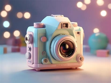 Premium Ai Image Tiny Cute Isometric 3d Render Camera