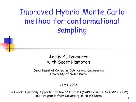PPT Improved Hybrid Monte Carlo Method For Conformational Sampling PowerPoint Presentation