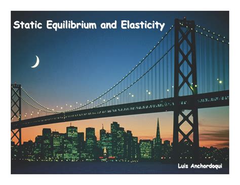 Solution 17 Static Equilibrium And Elasticity Presentation Author Luis