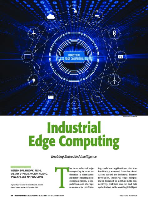 Pdf Industrial Edge Computing Enabling Embedded Intelligence