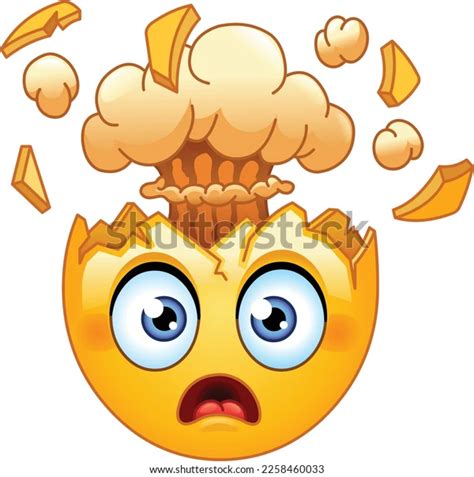 Shocked Emoji Emoticon Face Exploding Head Stock Vector Royalty Free