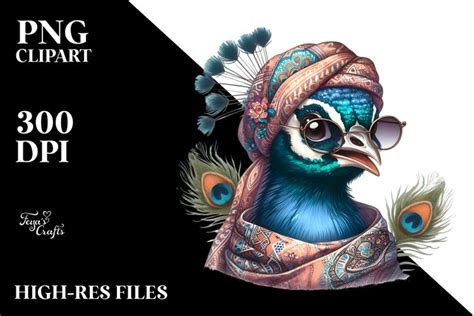 Funny Peacock Smiling Silk Scarf Clipart