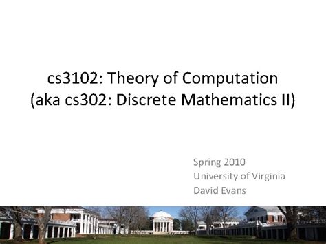 Cs 3102 Theory Of Computation Aka Cs 302