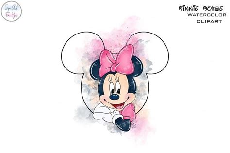 Minnie Watercolor Minnie Mouse Clipart Minnie Watercolor Clipart Minnie