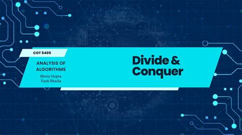 Divide And Conquer Analysis Of Algorithms Cot5405 University Of Florida Youtube