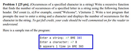 Solved Problem 1 25 Pts Occurrences Of A Specified