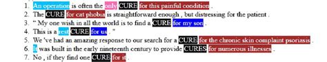 Example Of The Framenet Annotations Of The Lexical Unit Cure Download Scientific Diagram