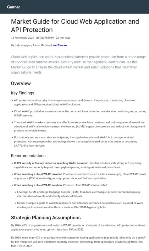 Market Guide For Cloud Web Application And Api Protection
