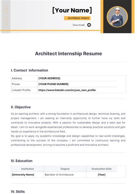 Internship Resume Templates Internship Resume Template Word Download