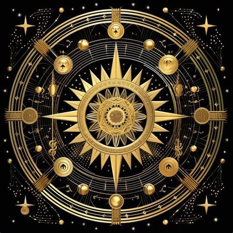 Premium Ai Image Cosmos Zodiac Background Astrology Compass Rose