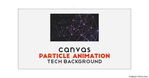 Canvas Particle Animation With Particle Js Tech Lines Background