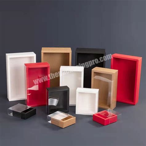 Custom Logo Black Brown Paper Shoe Insole Packaging Box With Clear Plastic Lid