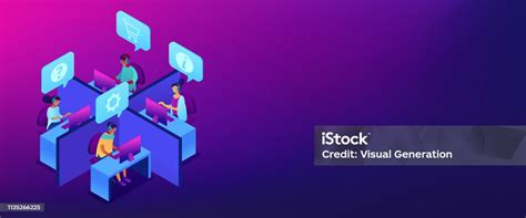 콜센터 아이소메트릭 3d 배너 헤더입니다 3차원 형태에 대한 스톡 벡터 아트 및 기타 이미지 3차원 형태 가리기 가상현실 Istock