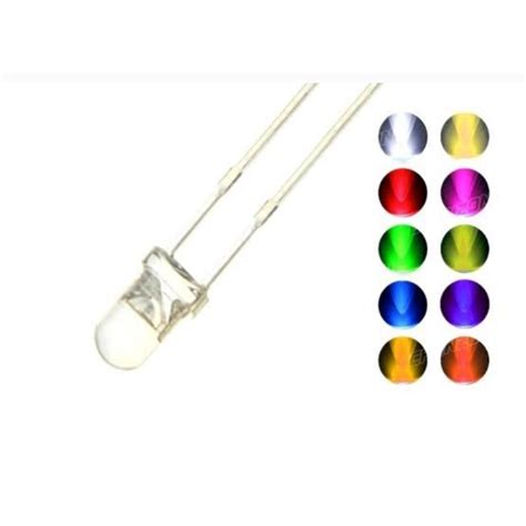 Jual 10pcs Lampu Led 3mm Putih Biru Merah Putih Hijau Kuning Super Bright 2v 3v Shopee