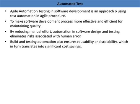 Chapter 5 Agile Testing Types And Its Examples Pptx Computer Software And Applications