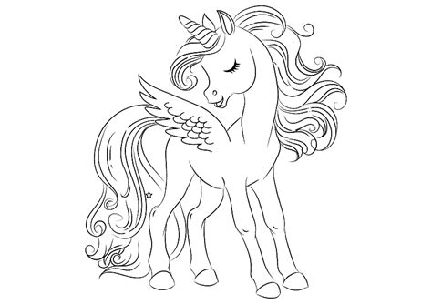Unicornios Con Alas Para Colorear Fotos Kawaii Unicornios