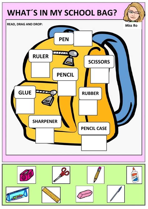 School Objects Online Exercise For 1st Grade Englisch Für Kinder