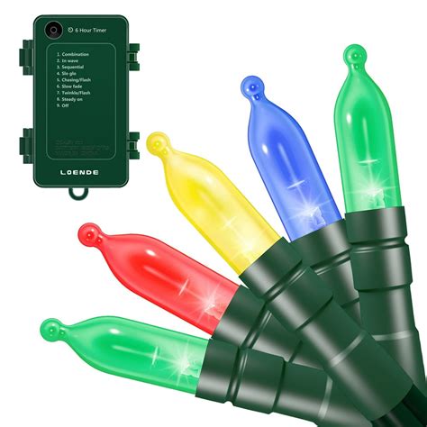 Loende Battery Operated String Lights 34 Ft 100 Led Christmas Mini Lights With Timer And Indicator