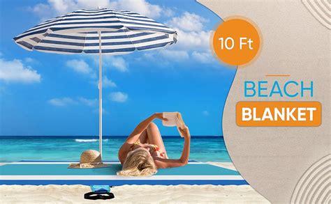 Laybax Blue Water Resistant Sandproof 10x9ft Beach Blanket