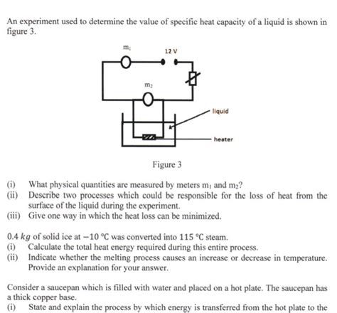 Solved An Experiment Used To Determine The Value Of Specific Chegg Com