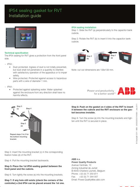 2gcs222021a0050 Ip54 Sealing Gasket Installation Guide Pdf