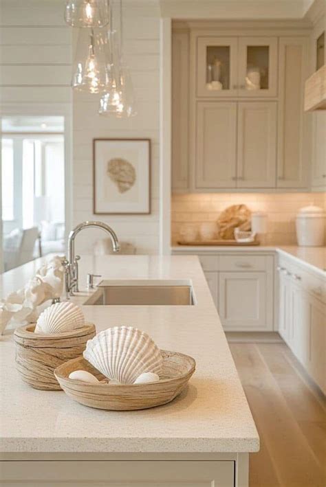 Sandy Tones Beach House Interior Design Kitchen Neutral Beach House