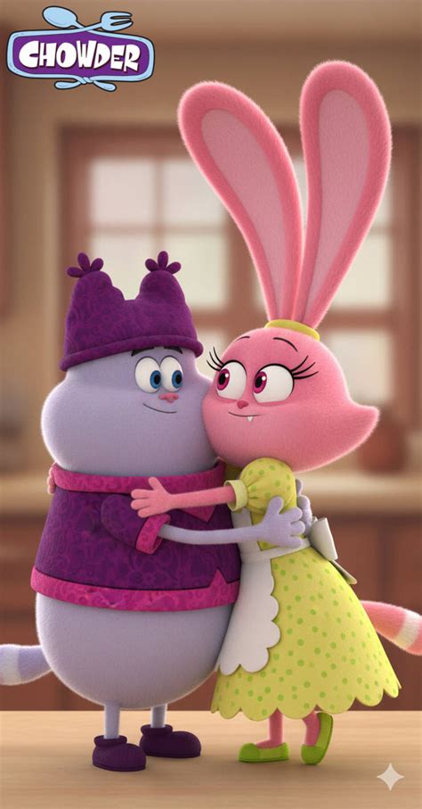 Chowder And Panini Sharing A Sweet Hugging By Rawlder75 On Deviantart