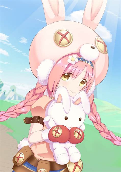 プリコネrミミ汉堡肉的抱住玩偶的人物插画图片 Bobopic