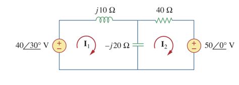 find i1 ﻿and i2 ﻿usingmesh analysis