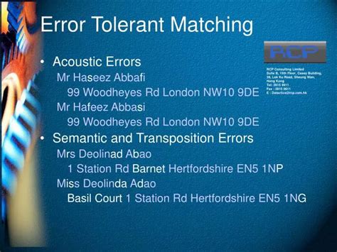 Ppt Error Tolerant Matching Powerpoint Presentation Free Download
