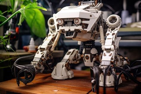 Premium Photo A Robot Made Out Of Legos Sitting On A Table