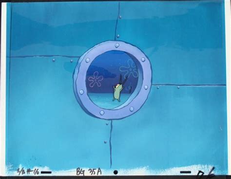 Orig Spongebob Animation Cel Background Plankton Jump