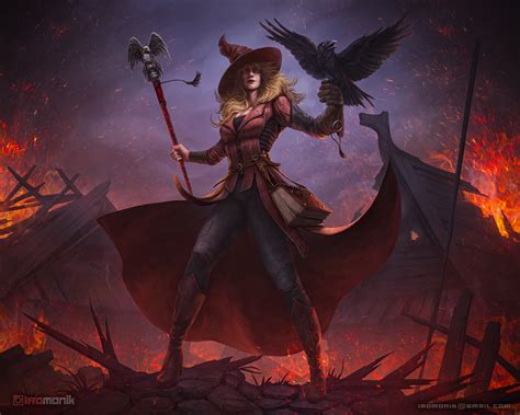 Art Comm Female Warlock Character Illustration Rdndart