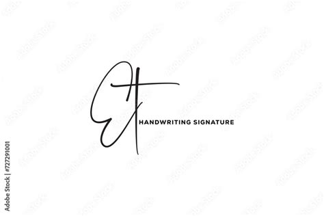 Et Initials Handwriting Signature Logo Et Hand Drawn Calligraphy