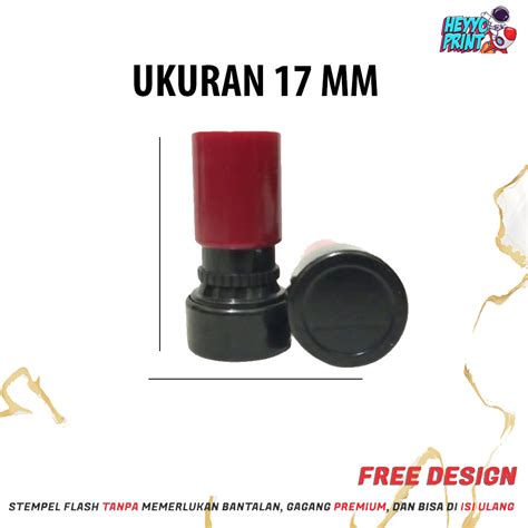 Jual Stempel Flash Bulat Kecil Otomatis Cepat Custom Stempel Warna