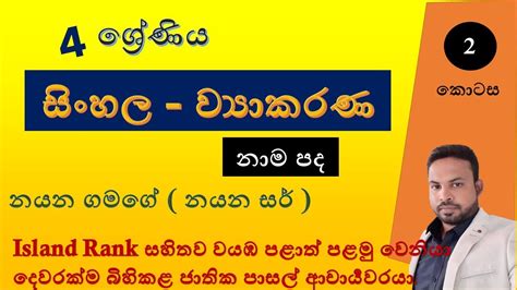 නාම පද 4 ශ්‍රේණිය සිංහල ව්‍යාකරණ නාම පද 2 කොටස Youtube