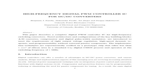 Pdf High Frequency Digital Pwm Controller Ic For Dc Dc Converters Dokumentips