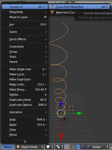 Blenderで螺旋を作る ぬの部屋（仮）