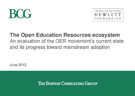 Bcg Evaluating The Current State Of Open Educational Resources
