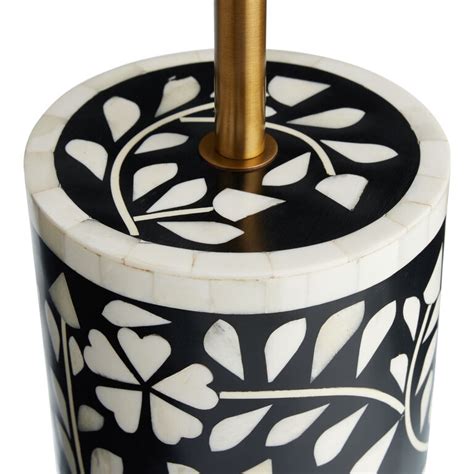 Marga Black And White Floral Bone Inlay Table Lamp Base World Market