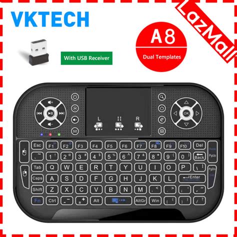 [vktech] Bluetooth Compatible 2 4g Air Mouse Touchpad Wireless Keyboard For Tv Box Lazada