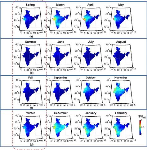 Fig Spatial Distribution Of Rainfall Variability For Different Seasons