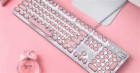 Retro Typewriter Style Keyboard Pink Gaming Setup Haul
