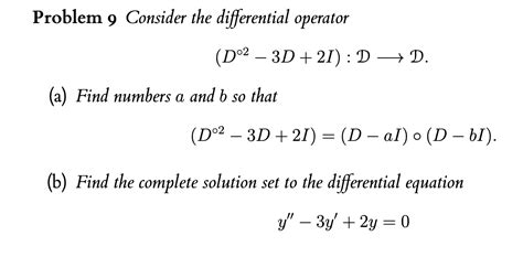 Solved Problem 9 Consider The Differential Operator